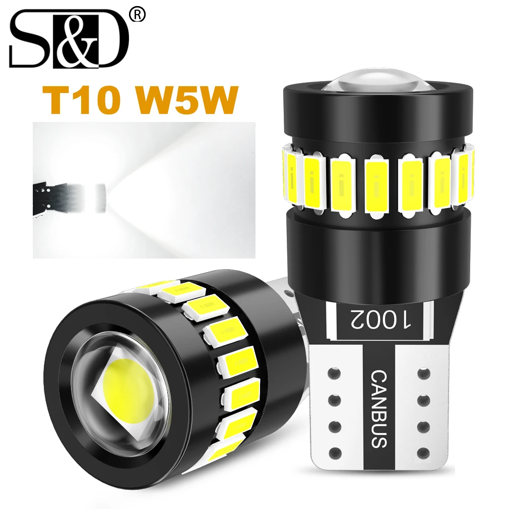 2pcs Canbus W5w T10 Led Bulbs 3014+3030 18smd 194 168 Led Car Interior Map Dome Lights Parking ...