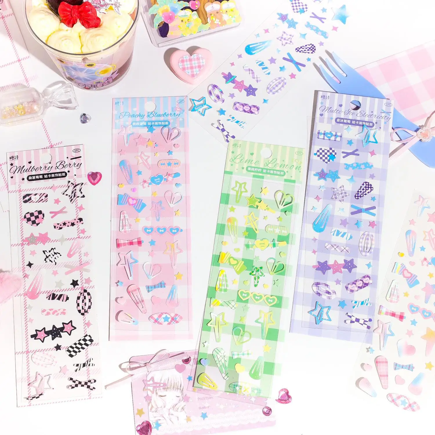 1 Pc Cute Hairpin Pattern Sticker Kawaii Phone Decoration Stickers DIY ...