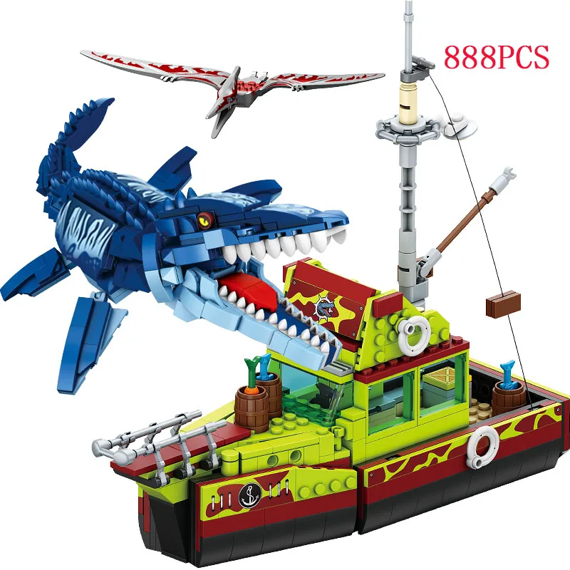 Building Blocks Dinosaur Ideas Moc Animal Escape Mosasaurus Ocean ...