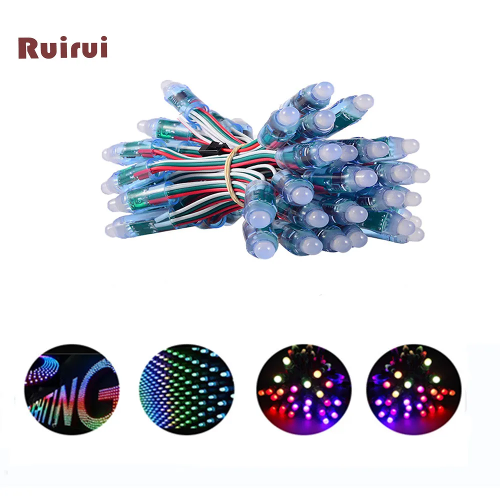 50 pces 12mm ws2811 2811 ic pixel da cor completa conduziu a luz do ...