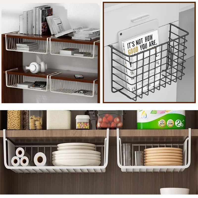 Metal-Iron-Kitchen-Organizer-Shelf-Desk-Cabinet-Storage-Rack-Under ...