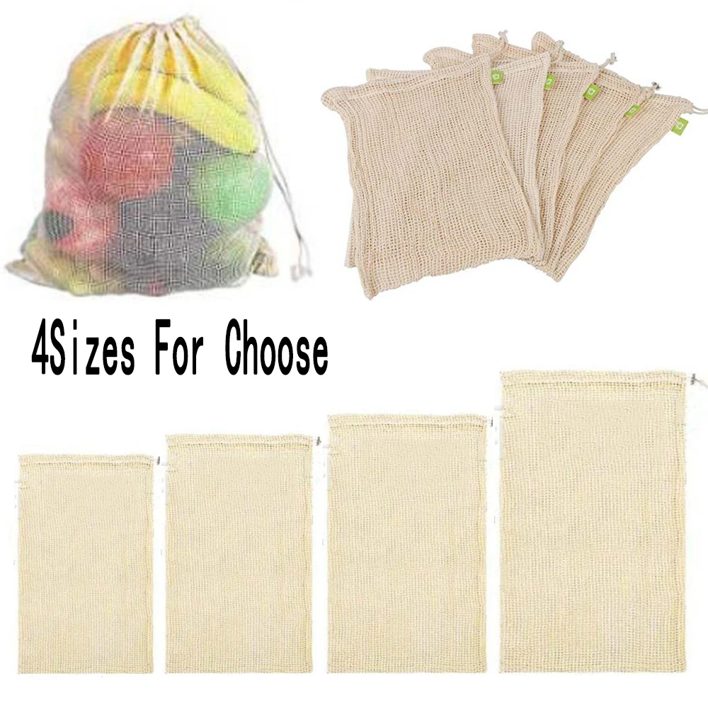 1Pc Eco friendly Mesh Storage Pouch With Drawstring Travel Storage Bag ...