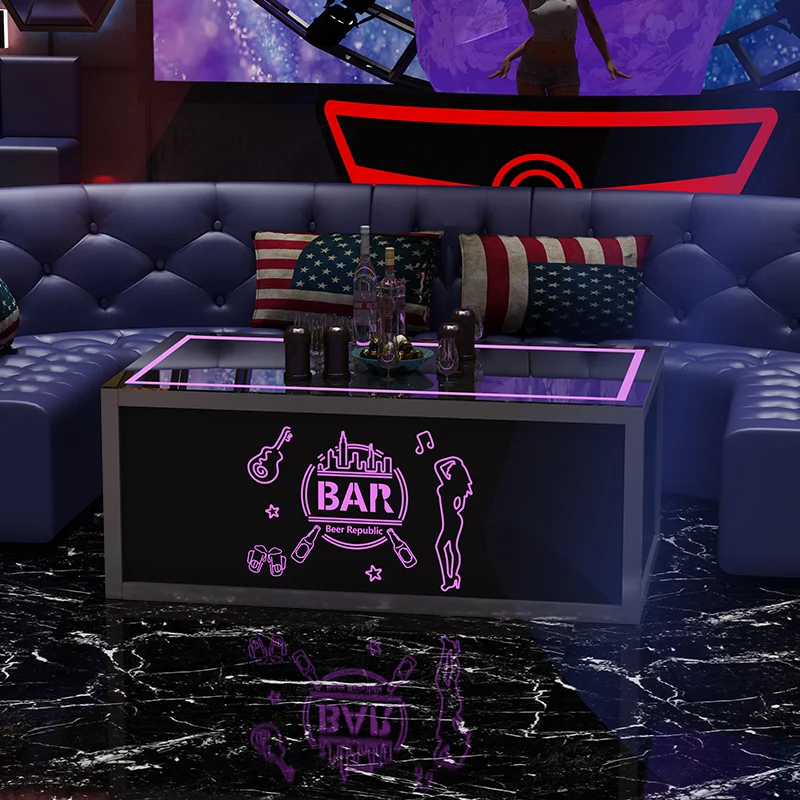 Custom-KTV-special-coffee-table-glowing-colorful-led-light-stainless ...