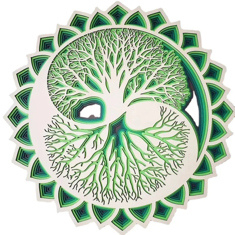 Wooden-Tree-of-Life-Mandala-Colorful-Tree-of-Life-Mandala-Wall-Art-Home ...