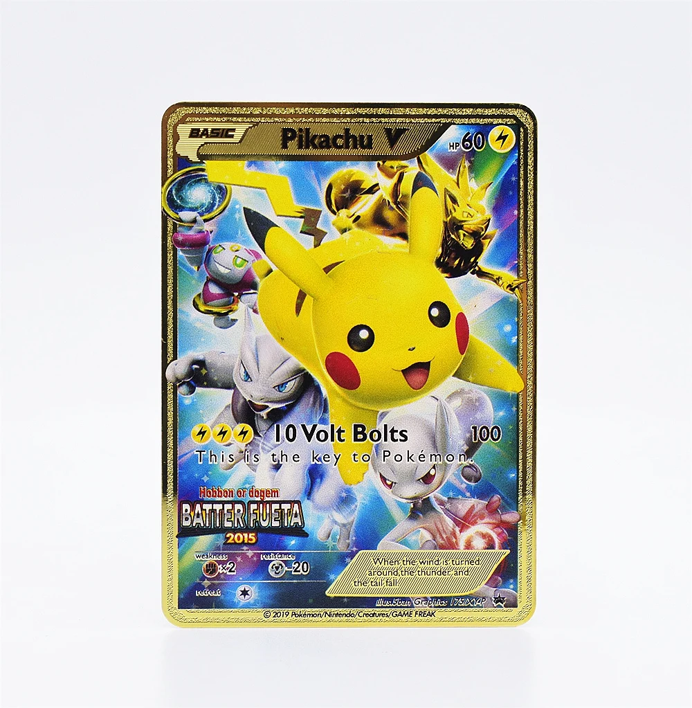 Card Metal Letters Gold Iron Playing Cards Charizard Vmax Umbreon ...
