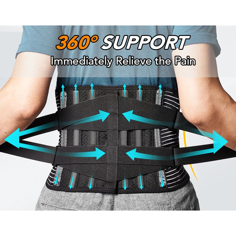 Back Support Belt Relief for Lower Back Pain with 6 Stays Adjustable ...