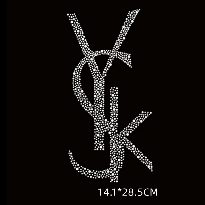 Big Letter Decor Hot Fix Rhinestone Motif Iron On Crystal Transfers ...