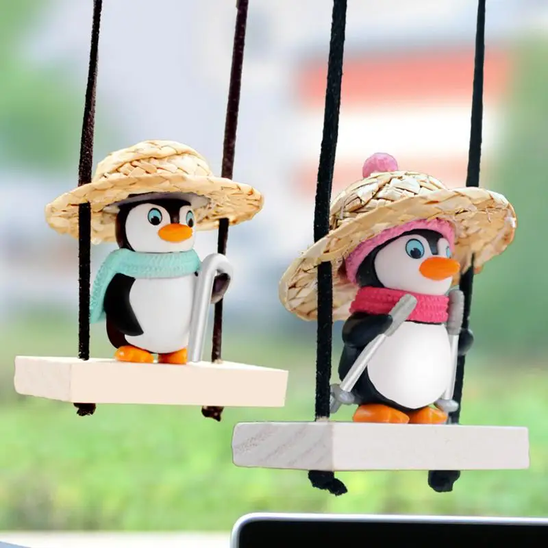 Car-Swinging-Ornament-Cute-Penguin-On-Swing-Decoration-for-Auto-Rear ...
