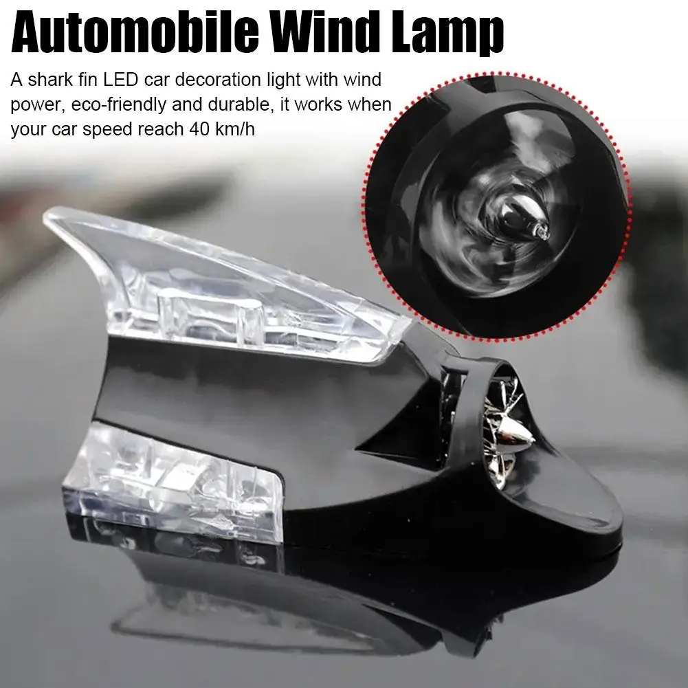 Car Roof Car Truck Wind Powered Led Light Roof Antenna Fin Wind Lamp ...