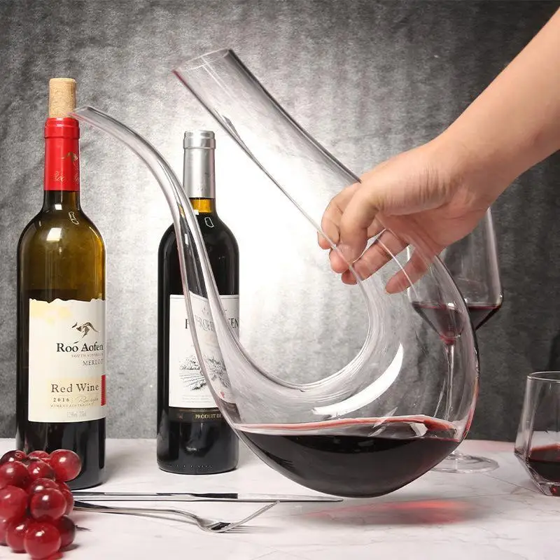 Crystal-Glass-Decanter-European-Red-Wine-Set-Wine-Dispenser-U-shaped ...