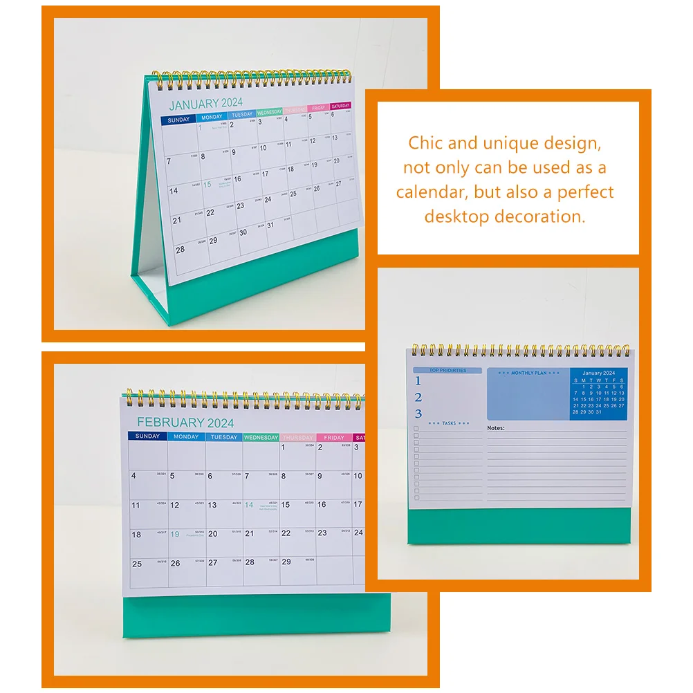 Spiral Binding Calendar Full Year Calendar Desk Calendar Office Small ...