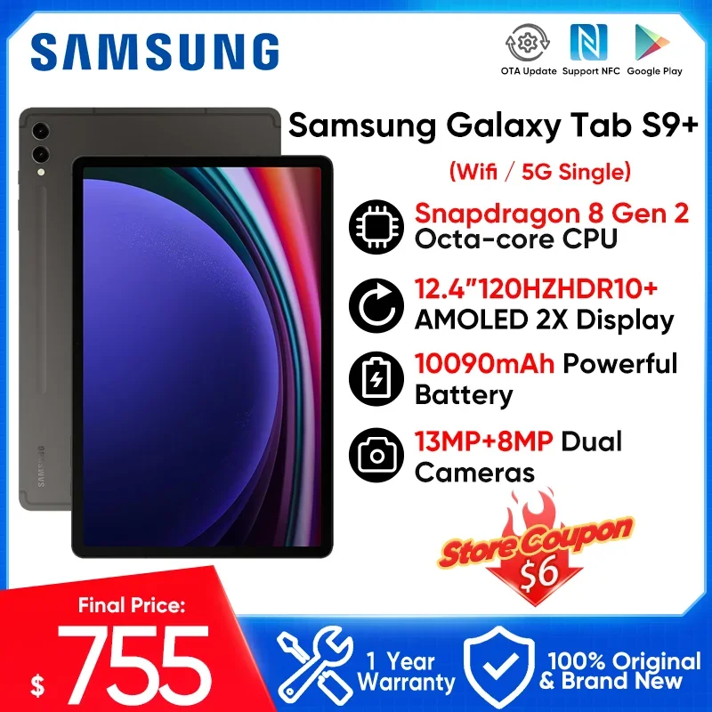 New-Original-Samsung-Galaxy-Tab-S9-12-4-AMOLED-2X-Display-WiFi-Android ...