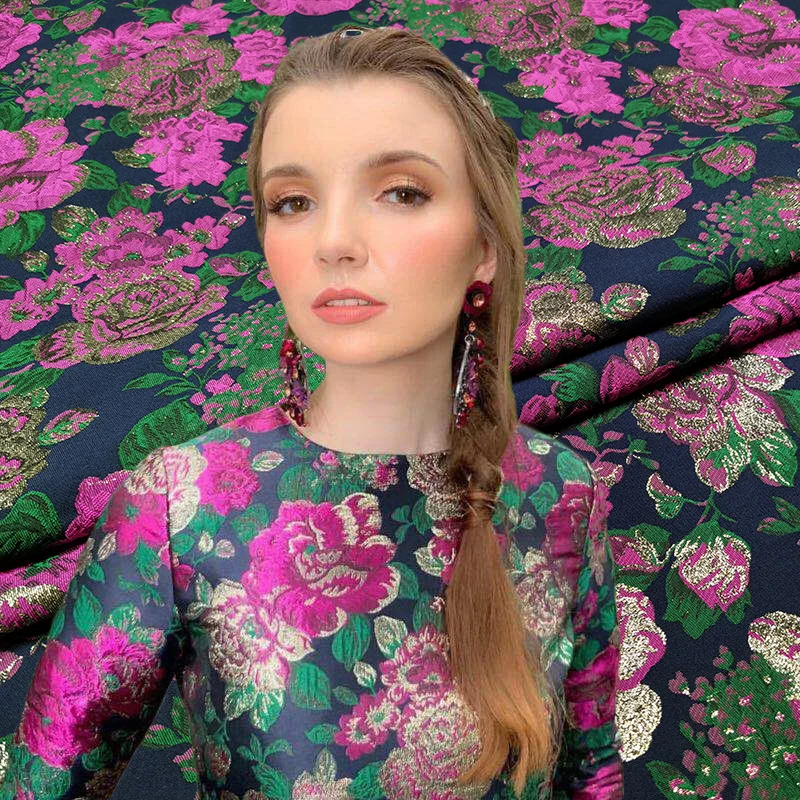 Gold-Silk-Brocade-Jacquard-Fabric-Children-s-Gift-Dress-Windbreaker ...