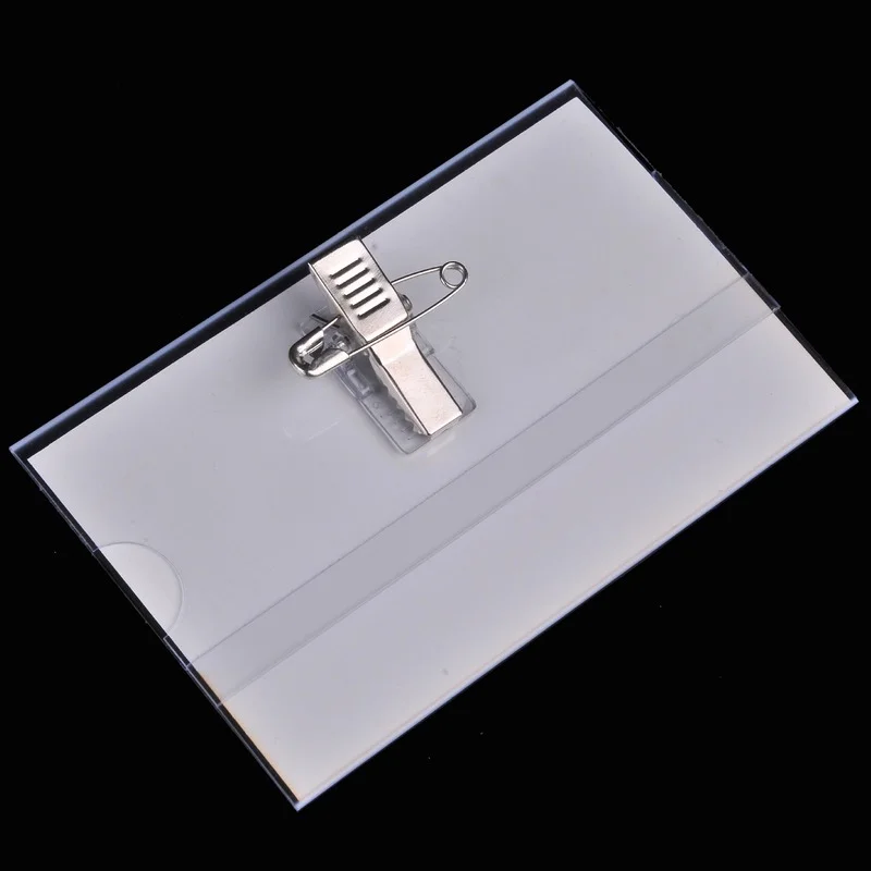 5pcs/lot Transparent Chest Tag ID Holders Sleeve Office Staff Workers ...