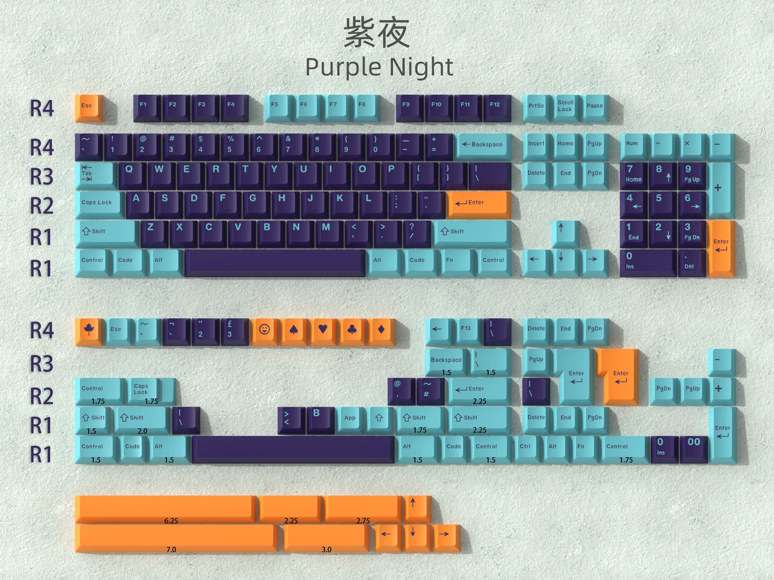 173-Keys-set-GMK-Purple-Night-Keycaps-ABS-Double-Shot-Key-Caps-Cherry ...