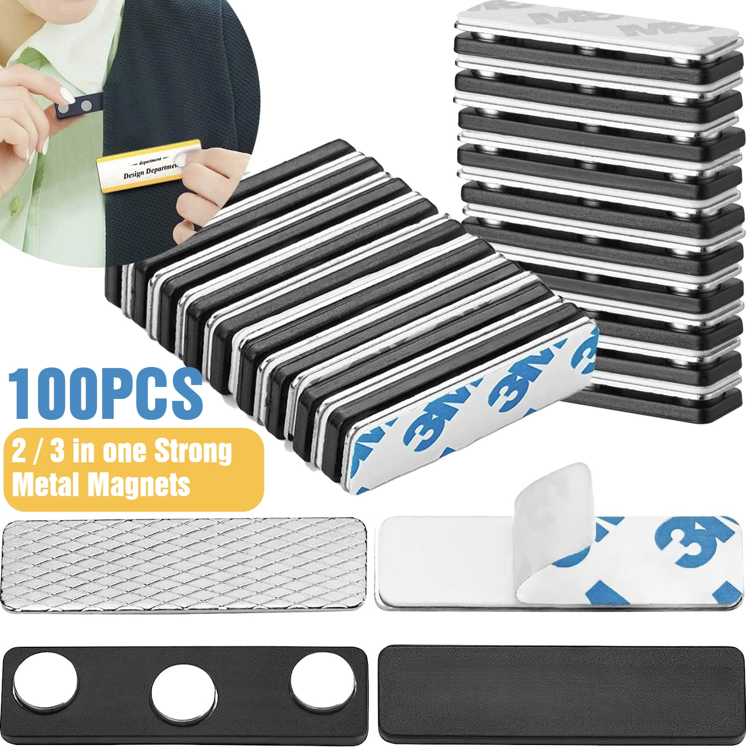 100PCS Magnetic Name Tag Holders with Extra-Strong Neodymium Magnets ...