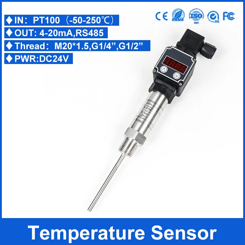 Pt100-Industrial-Temperature-Transmitter-4-20Ma-Temperature-Sensor ...
