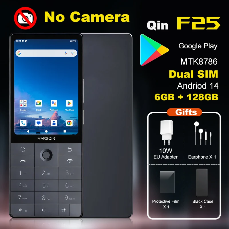 Qin F25 No Camera Dual SIM Touch Screen MTK8786 Android 14 3.54 Inch ...