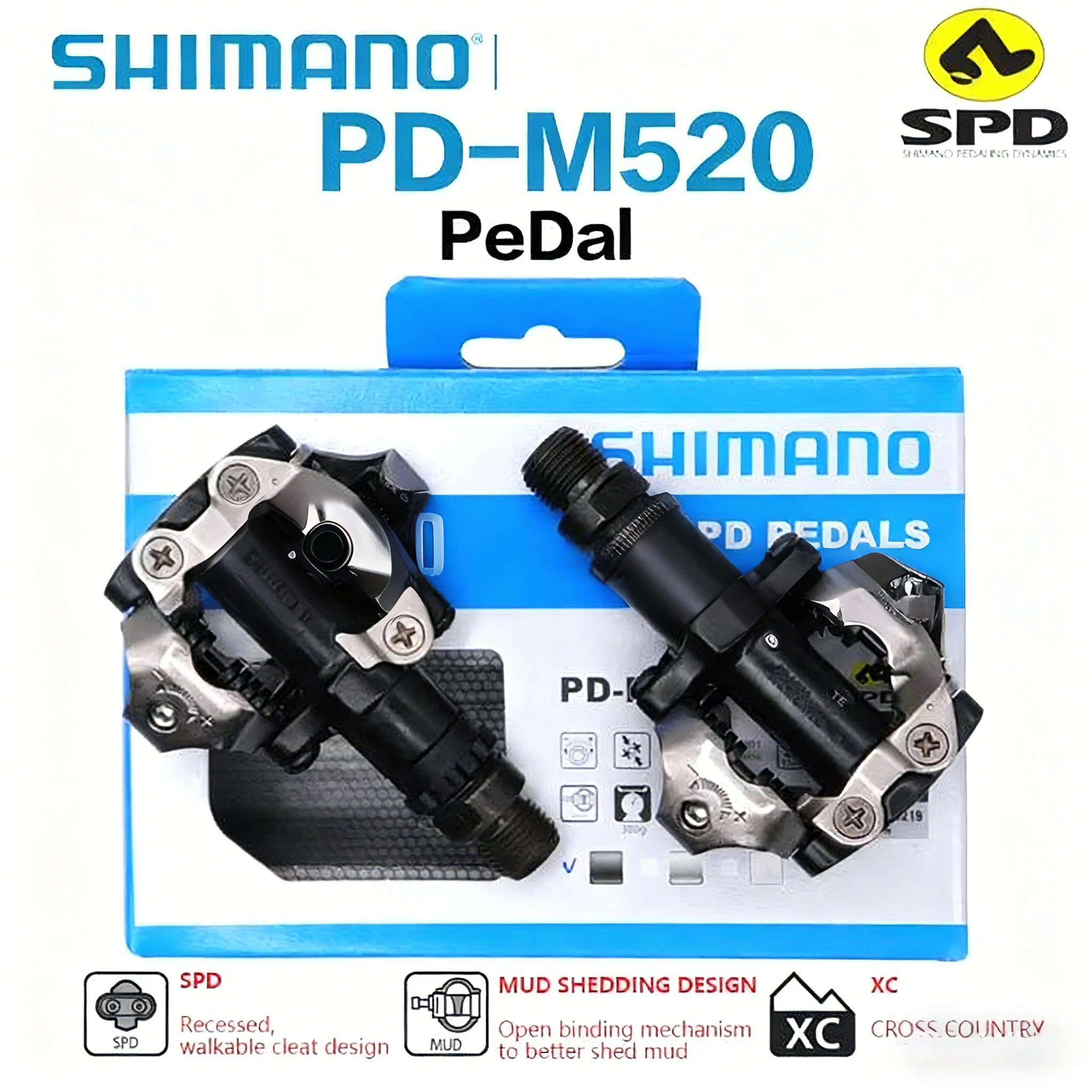 Shimano M520 SPD Lightweight Pedals - Aluminum Body with Sealed ...
