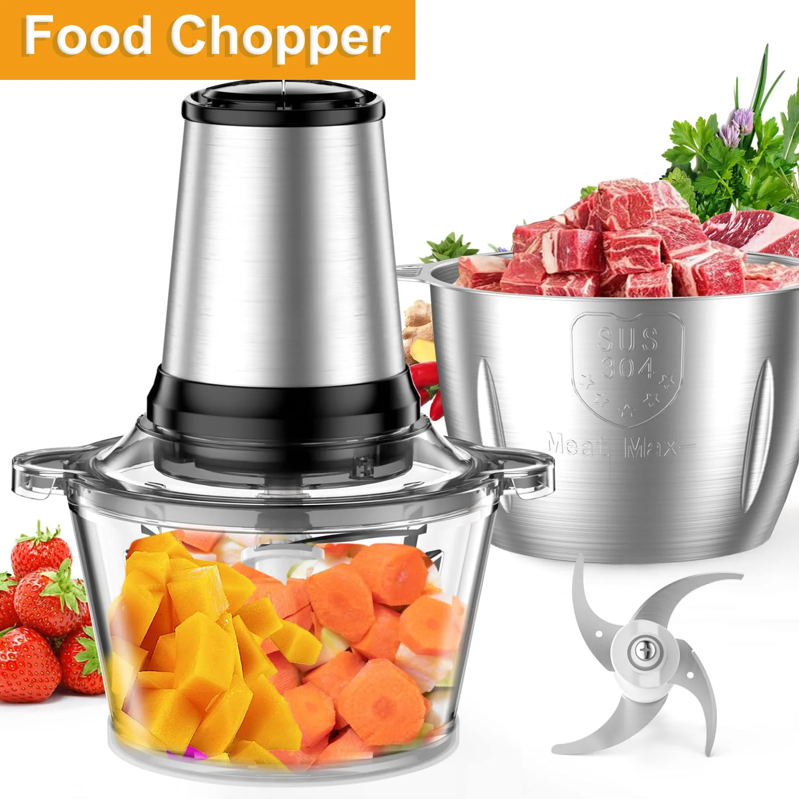 Multi-function-Electric-Food-Chopper-Mini-Meat-Grinder-2-Speed-1-8L ...