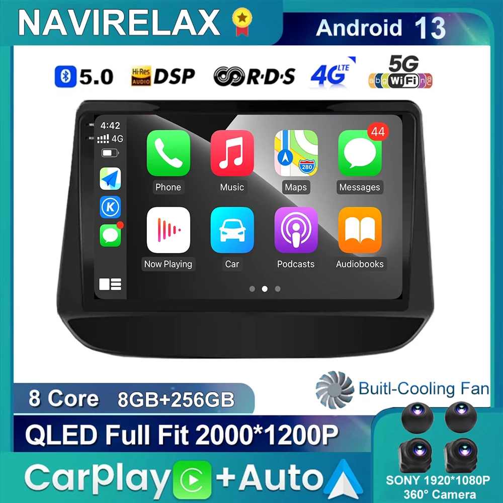Radio con GPS para coche, reproductor Multimedia con Android 13, WIFI, 4G, FM, AM, DSP, BT ...