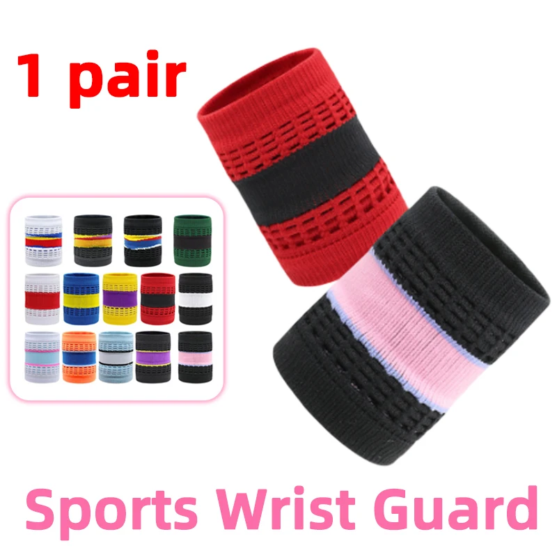 1 Pair Wrist Guard Unisex Adults Kids Nylon Sport Sweat Band Breathable ...