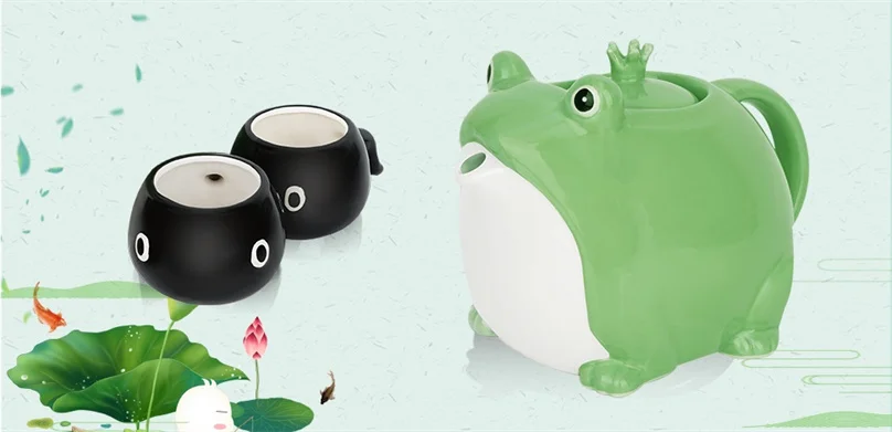 Ceramic Frog and Tadpole Tea Set frog tea set - styloclubs.com