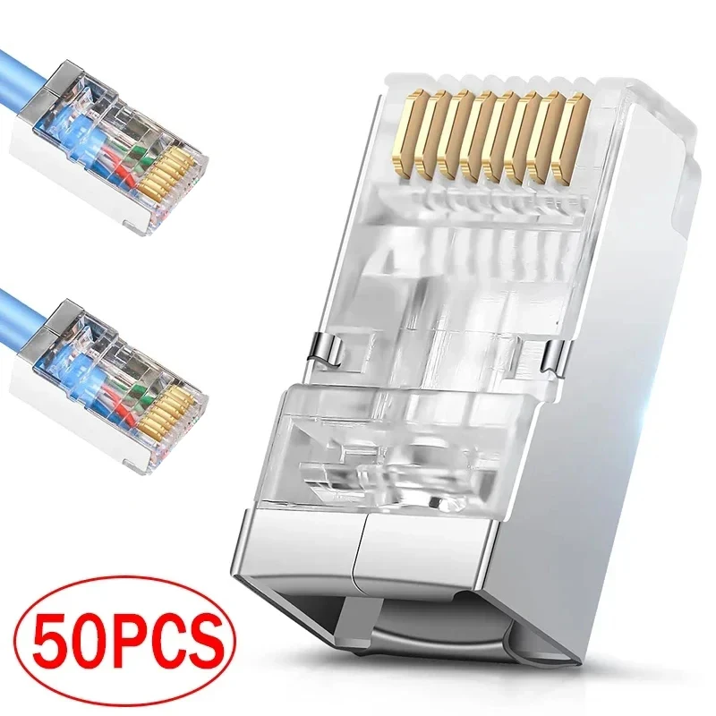 RJ45-Shielded-Connector-CAT7-CAT6-CAT5e-not-Pass-Through-Modular-Plug ...