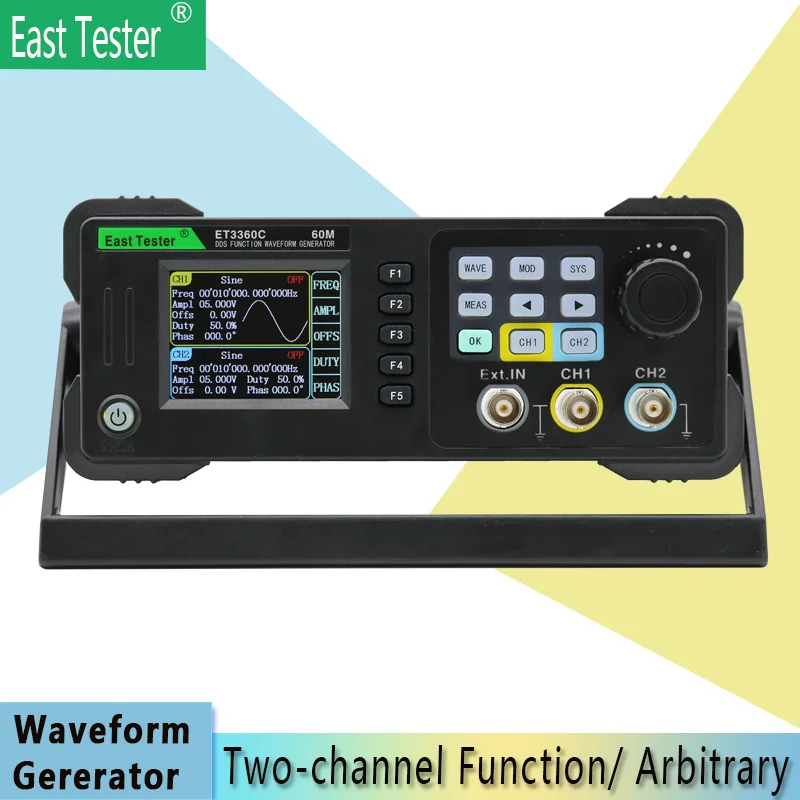 East Tester Mini Dual Channel Function/arbitrary Waveform Generator ...
