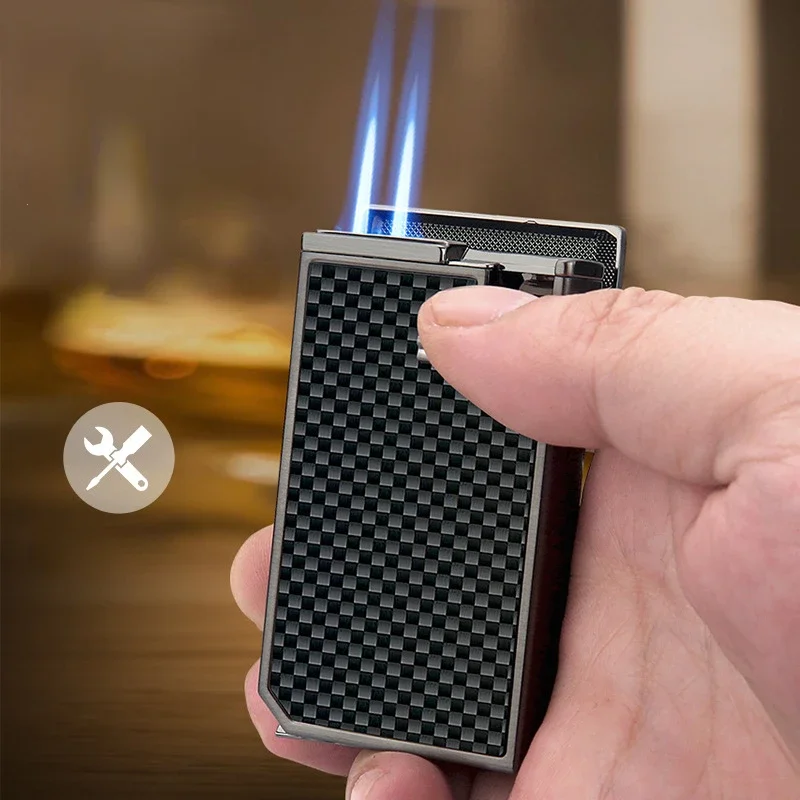 2024 New Honest Transparent Gas Window Double Fire Direct Lighter Cigar ...