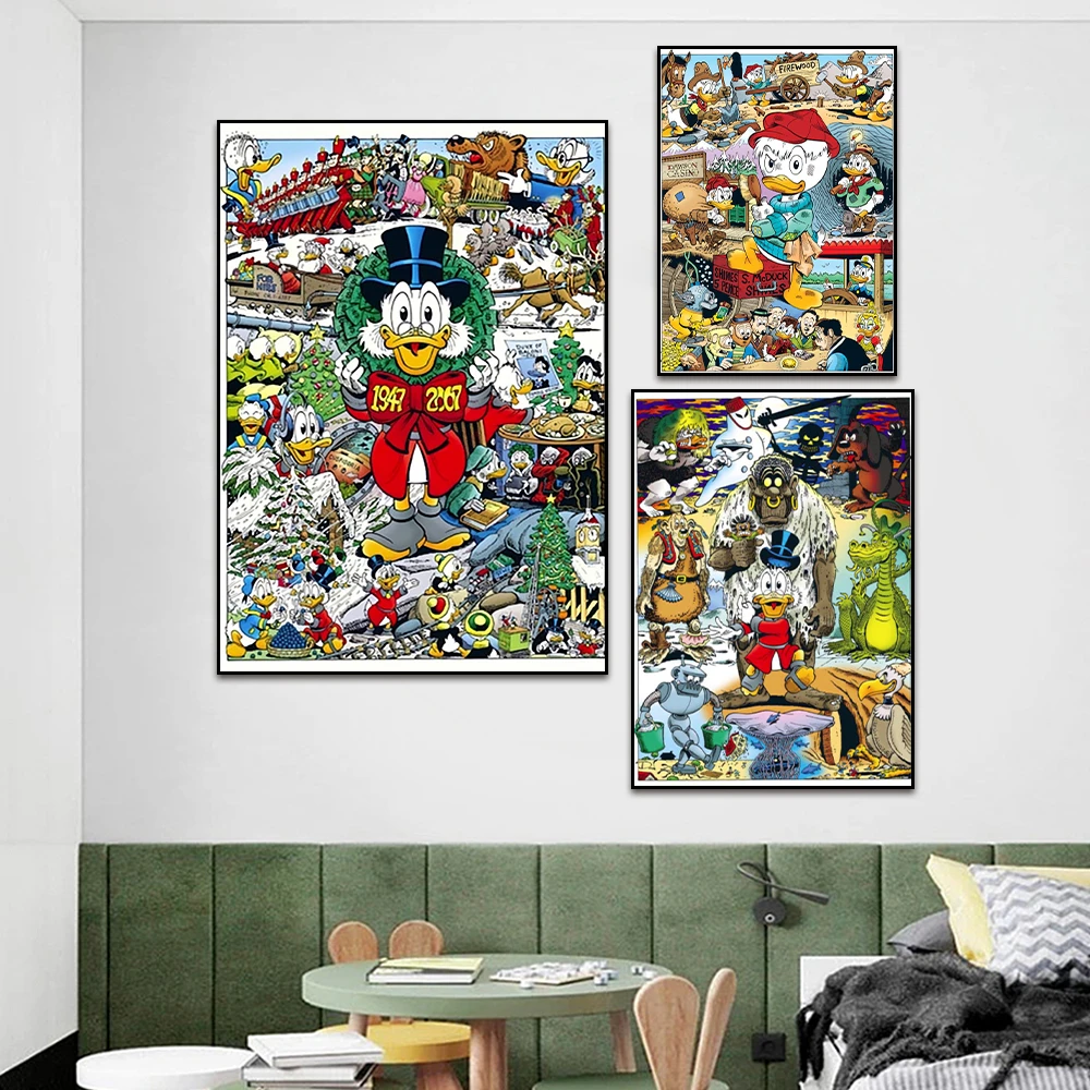 Walt Disney Donald Duck Comics Canvas Scrooge McDuck Poster And Prints ...