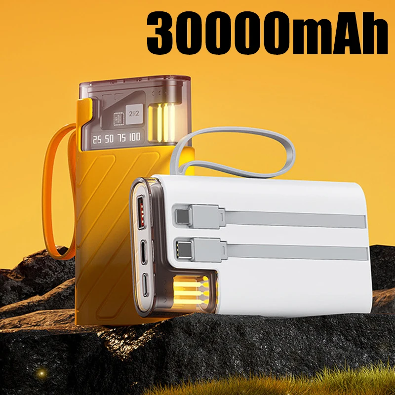 30000mAh-Mini-Power-Bank-With-Cables-Large-Capacity-Portable-Super-Fast ...