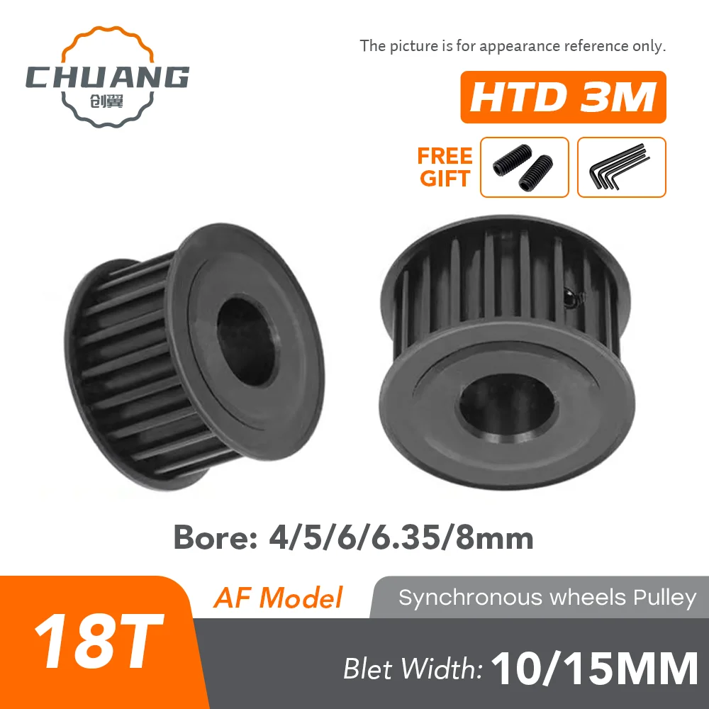 Black-Steel-HTD-3M-AF-model-18Teeth-Bore4-5-6-6-35-8mm-Timing-Belt ...