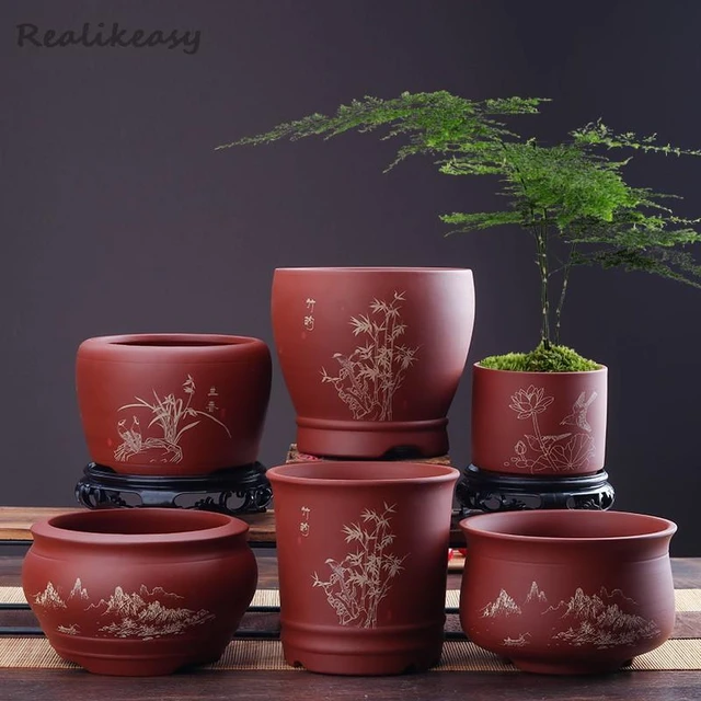 Red Ceramic Planters