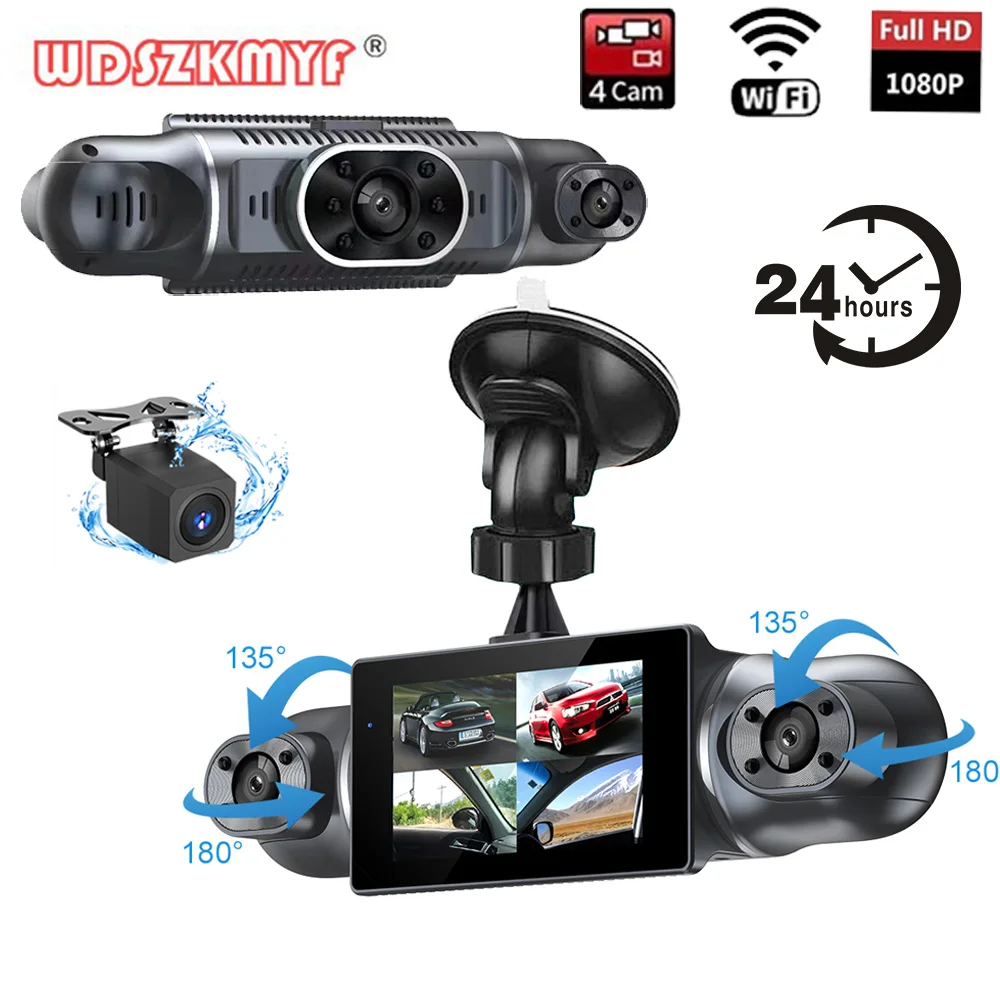 4Channel-Dash-Cam-Full-HD-4-1080P-For-Car-DVR-4-Lens-WiFi-dashcam-360 ...
