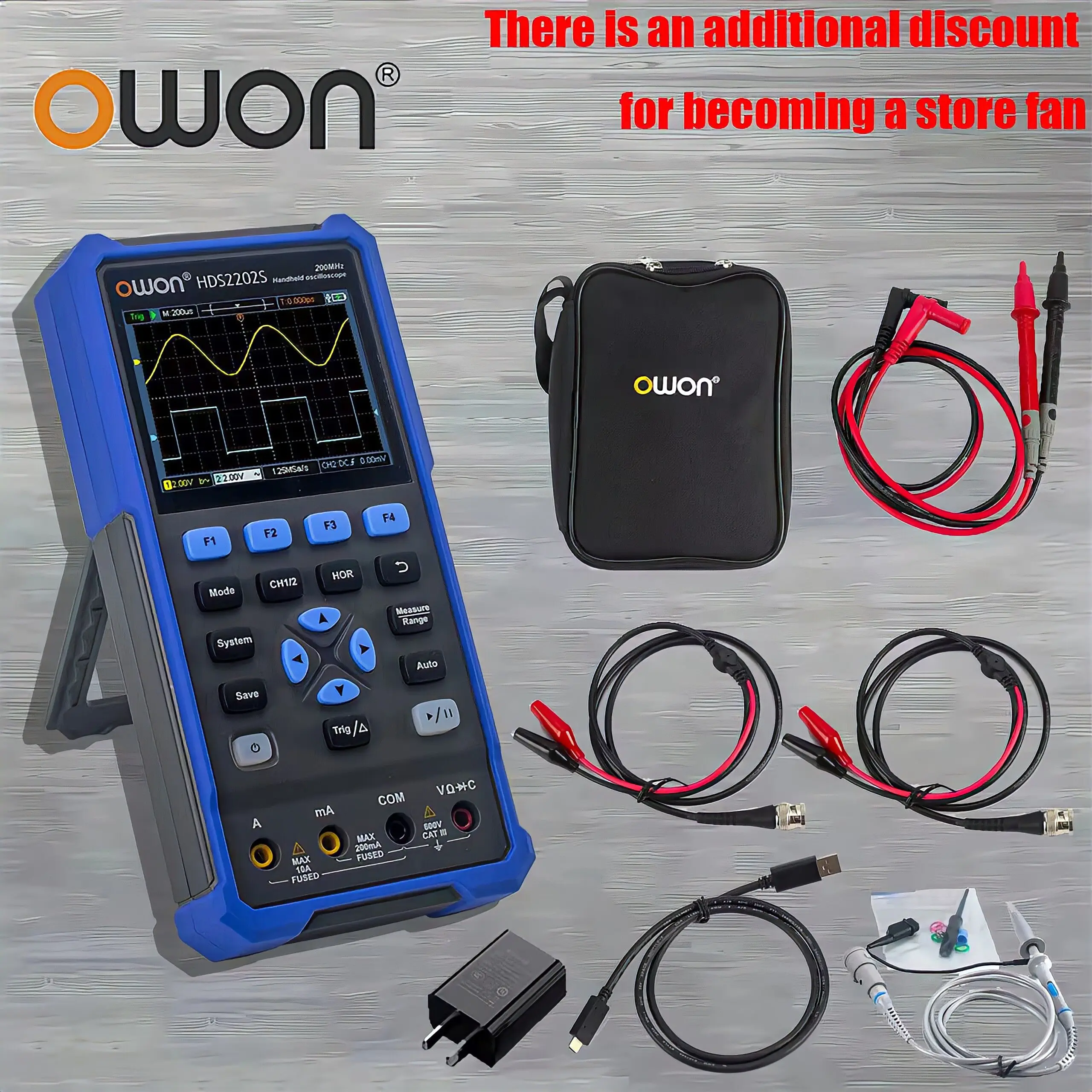 OWON-HDS2102S-HDS2202S-Handheld-Digital-Oscilloscope-100MHz-Bandwidth ...