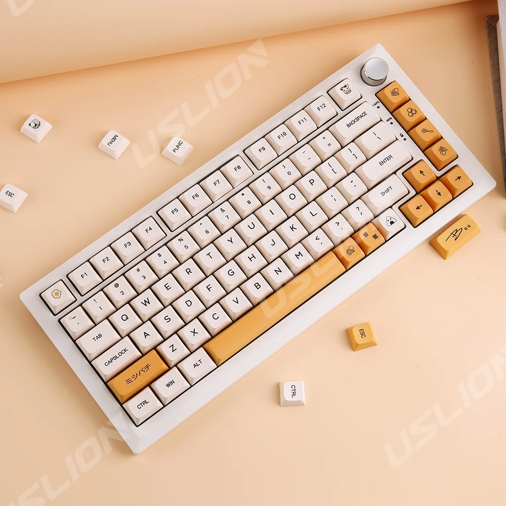 Extra-Thick XDA PBT Keycaps 140 Keys Honey Milk Dye Sub For Gaming ...