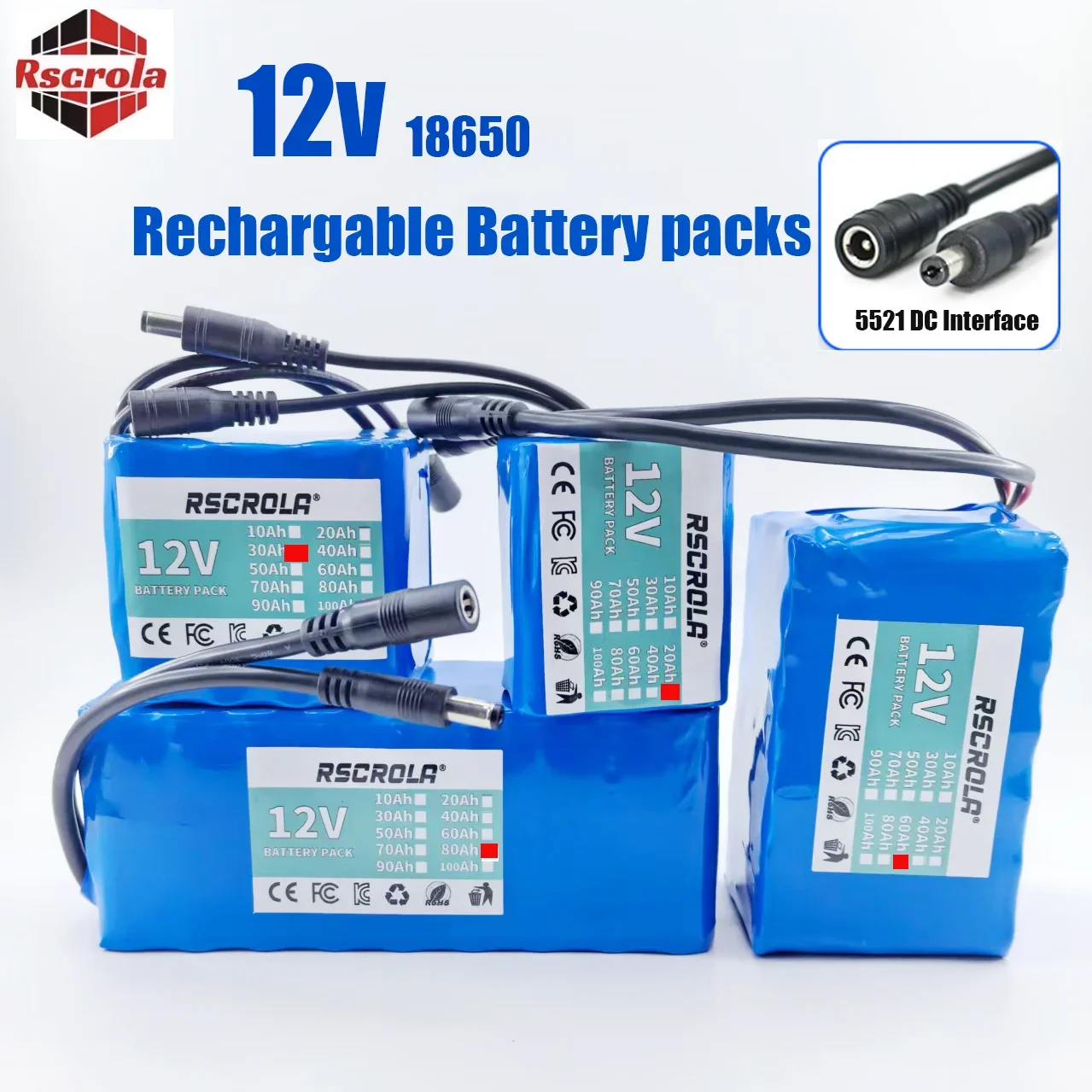12V Rechargeable 18650 Lithium Battery Pack with BMS & Charger – Long ...