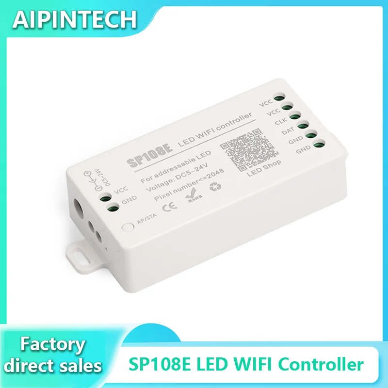 AIPIN-controlador-de-atenuaci-n-LED-Wifi-direccionable-SP108E-DC-5-24V ...