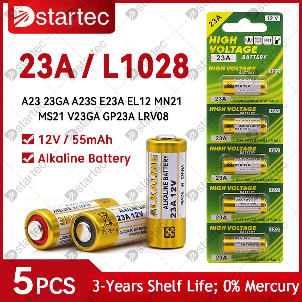 5PCS-Alkaline-Battery-23A-12V-L1028-A23-MN21-23GA-GP23A-23AE-Batteries ...