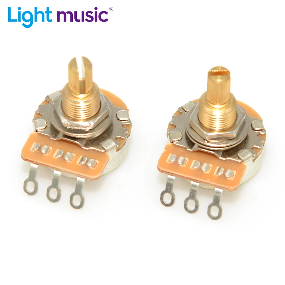2PCS Short Shaft Guitar Potentiometers Brass 3/8" Threaded Shaft Pots ...