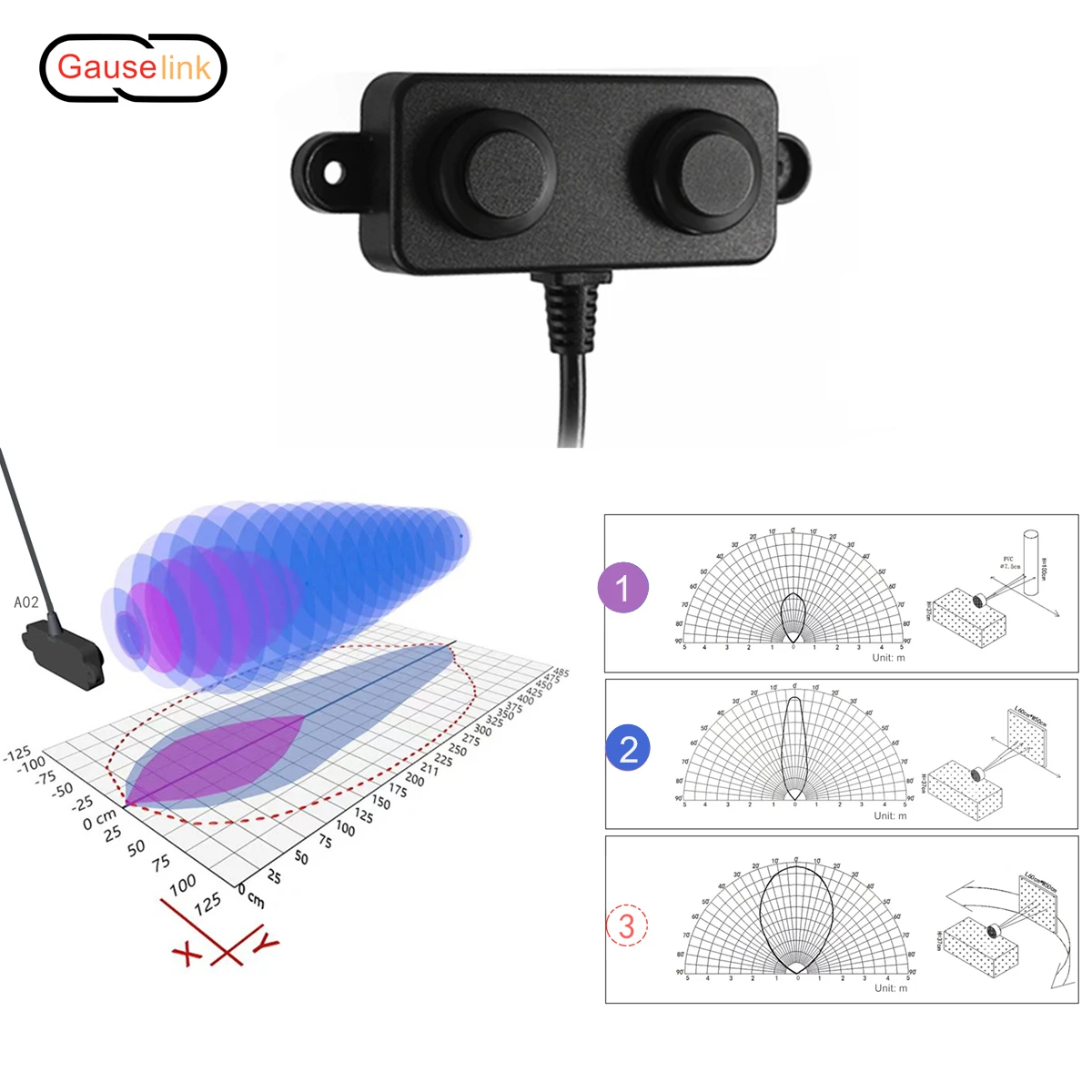 A02 Ultrasonic Sensor Module Probe For Distance Water Level Flow ...