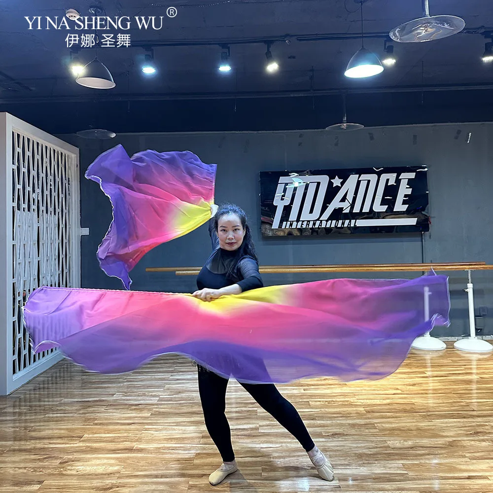 Chiffon Praise Flag One Pair Women Flowy Tie Dye Chiffon Veil 2pcs ...