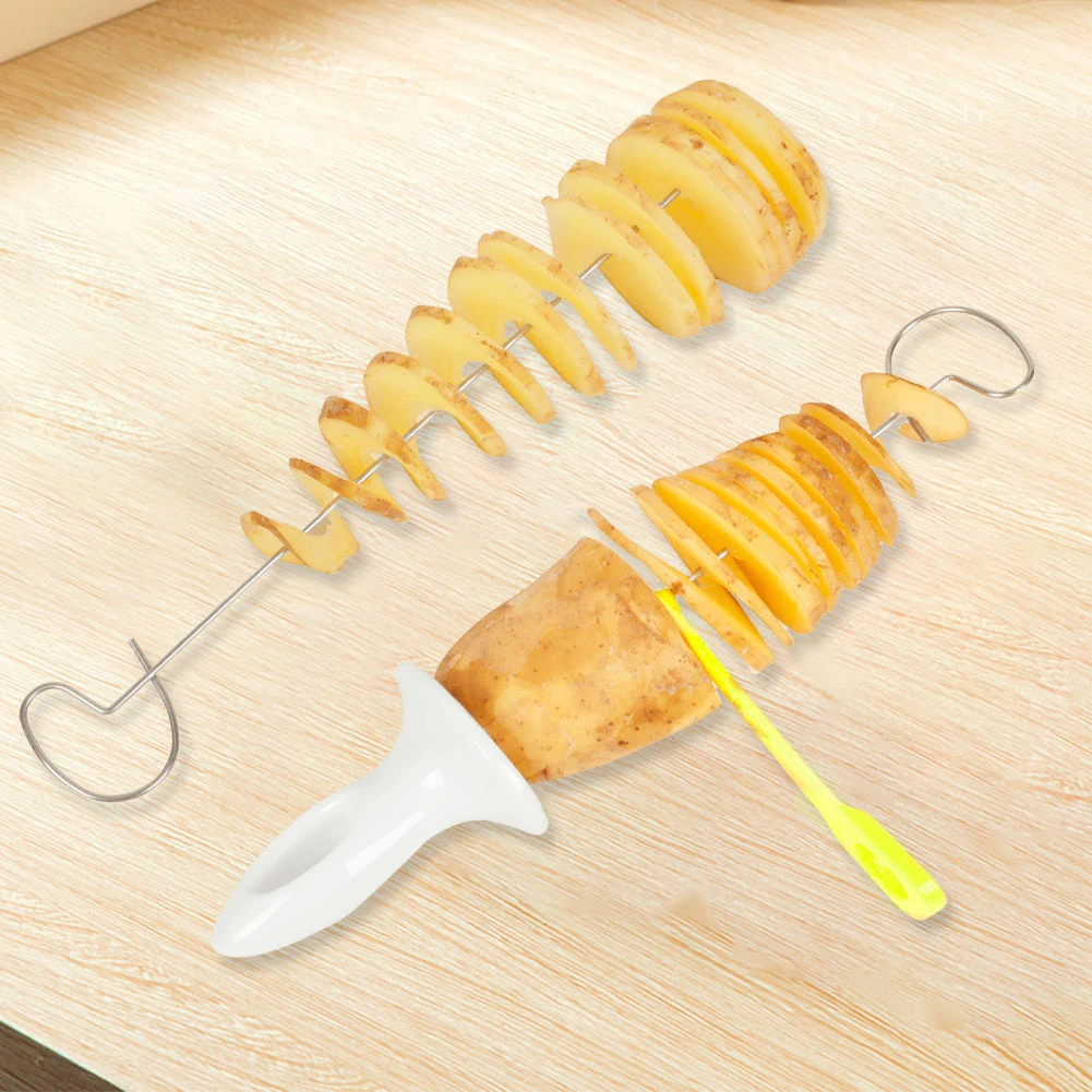 Spiral Potato Cutter with 4 Stainless Steel Sticks Spiralizer Chips ...