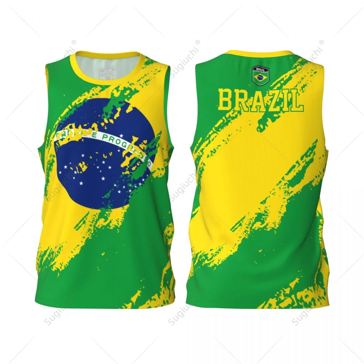 Men Basketball Sports Brazil Flag Running Fitness Multifunction Jersey ...