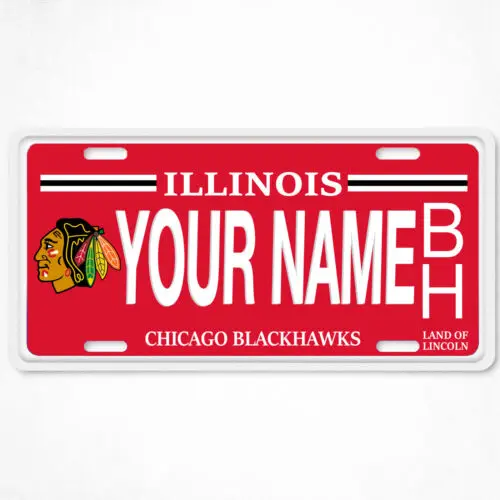 Chicago Illinois BLACKHAWKS Personalize ANY TEXT NAME Aluminum License ...