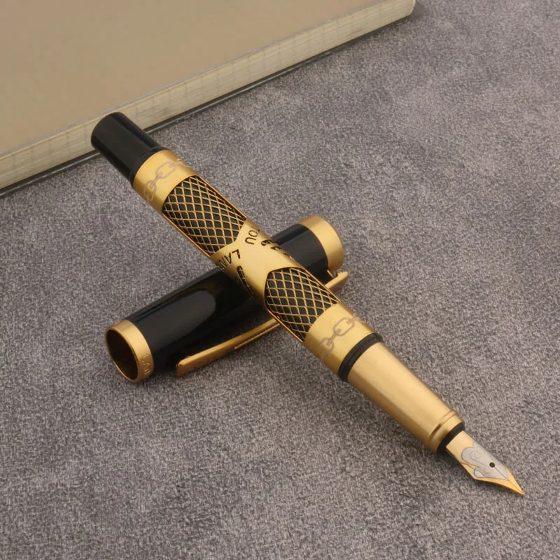 Metal-Fountain-Pen-Hollow-out-Golden-M-Nib-Business-Office-School ...