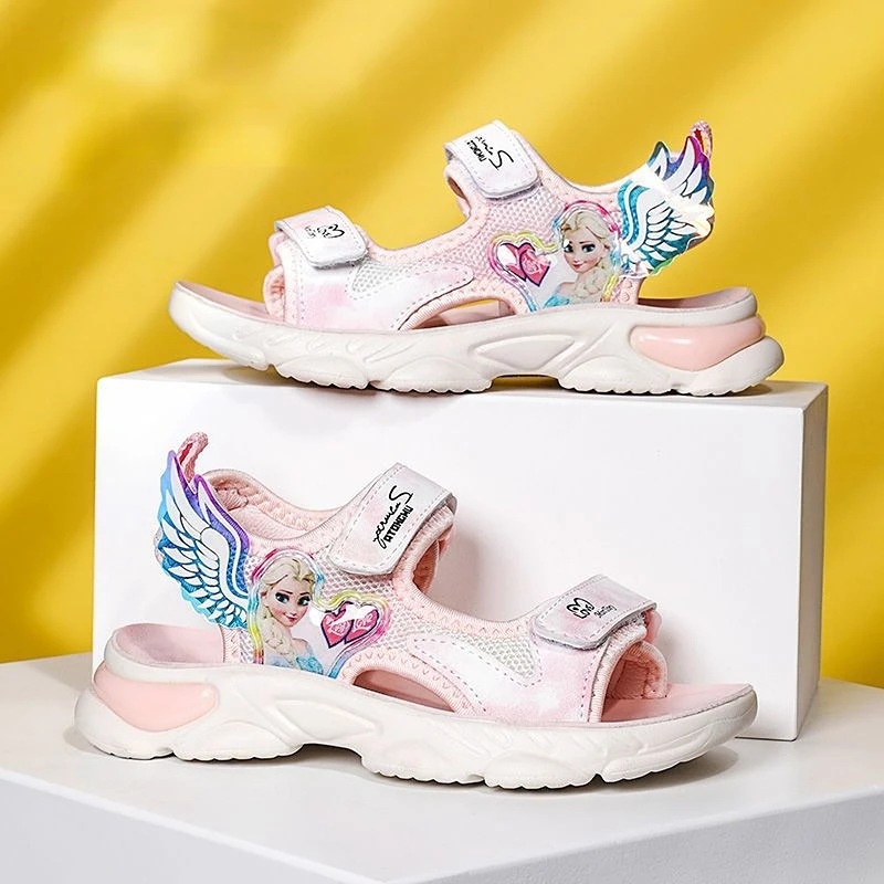 Disney Girls' Princess Sandals Summer Frozen Elsa Anti-slip Beach ...