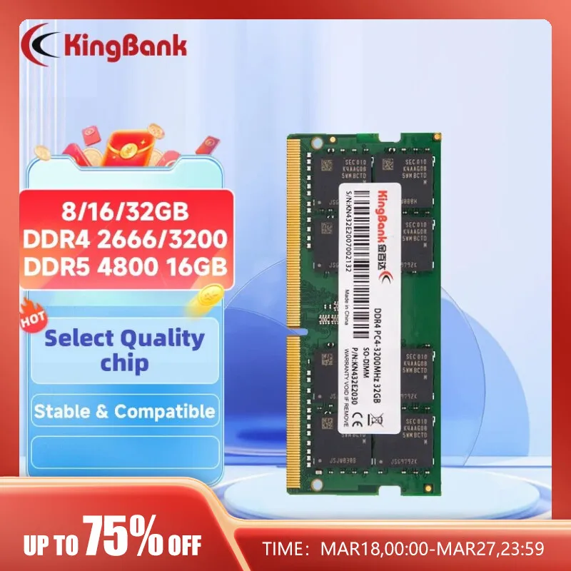 Kingbank-Ram-Memory-DDR4-DDR5-SODIMM-8GB-16GB-2666MHz-3200MHz-4800MHz ...