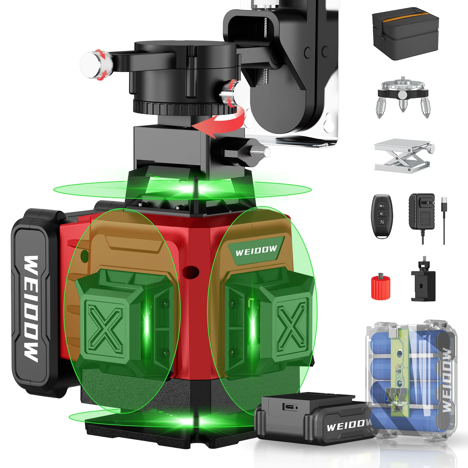 WEIDDW-16-Lines-Professional-Laser-Level-Horizontal-Vertical-Green-Laser-Automatic-360-Self ...